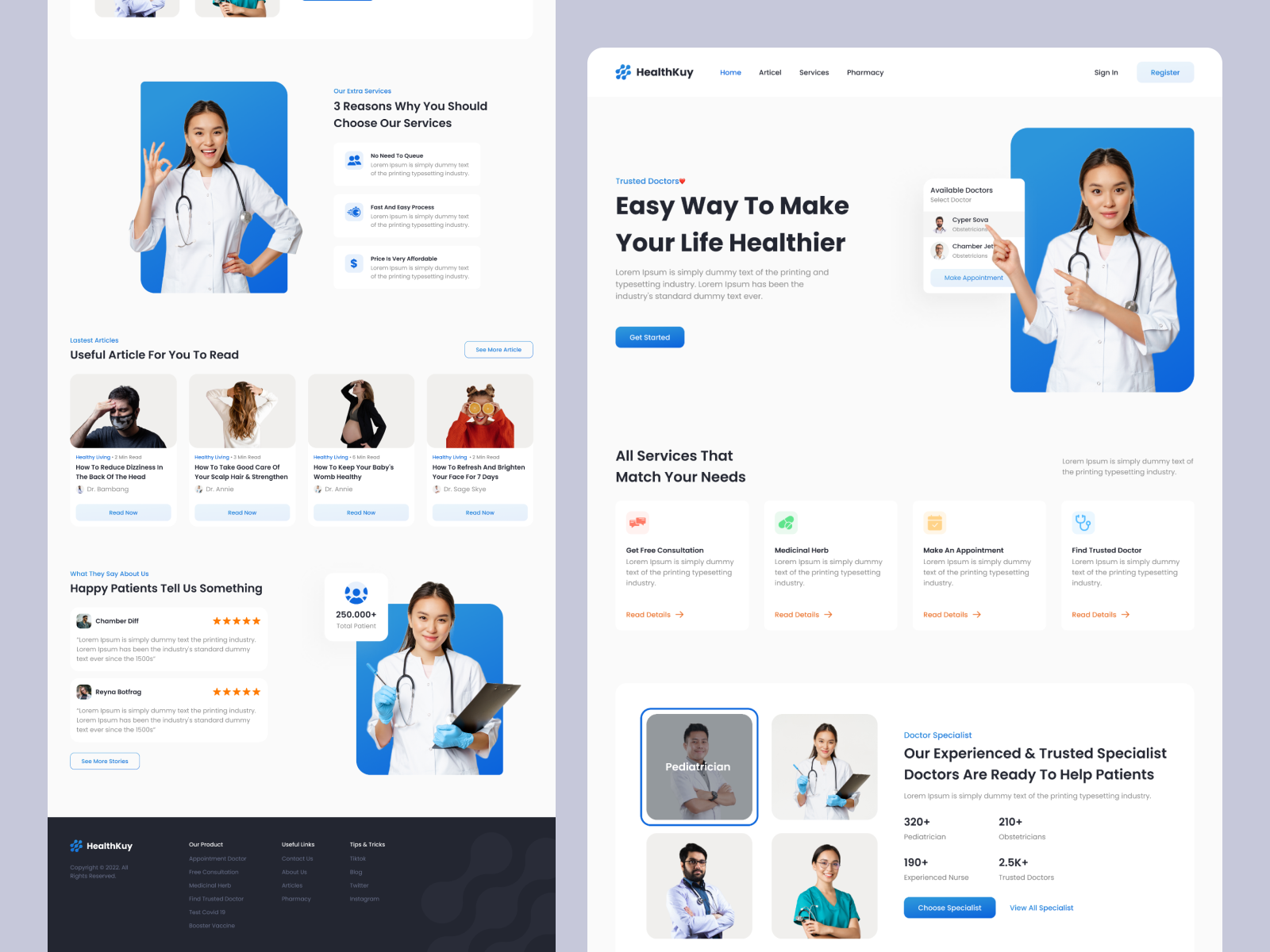 HealthKuy - Health Landing Page Design by Bimore Design on Dribbble