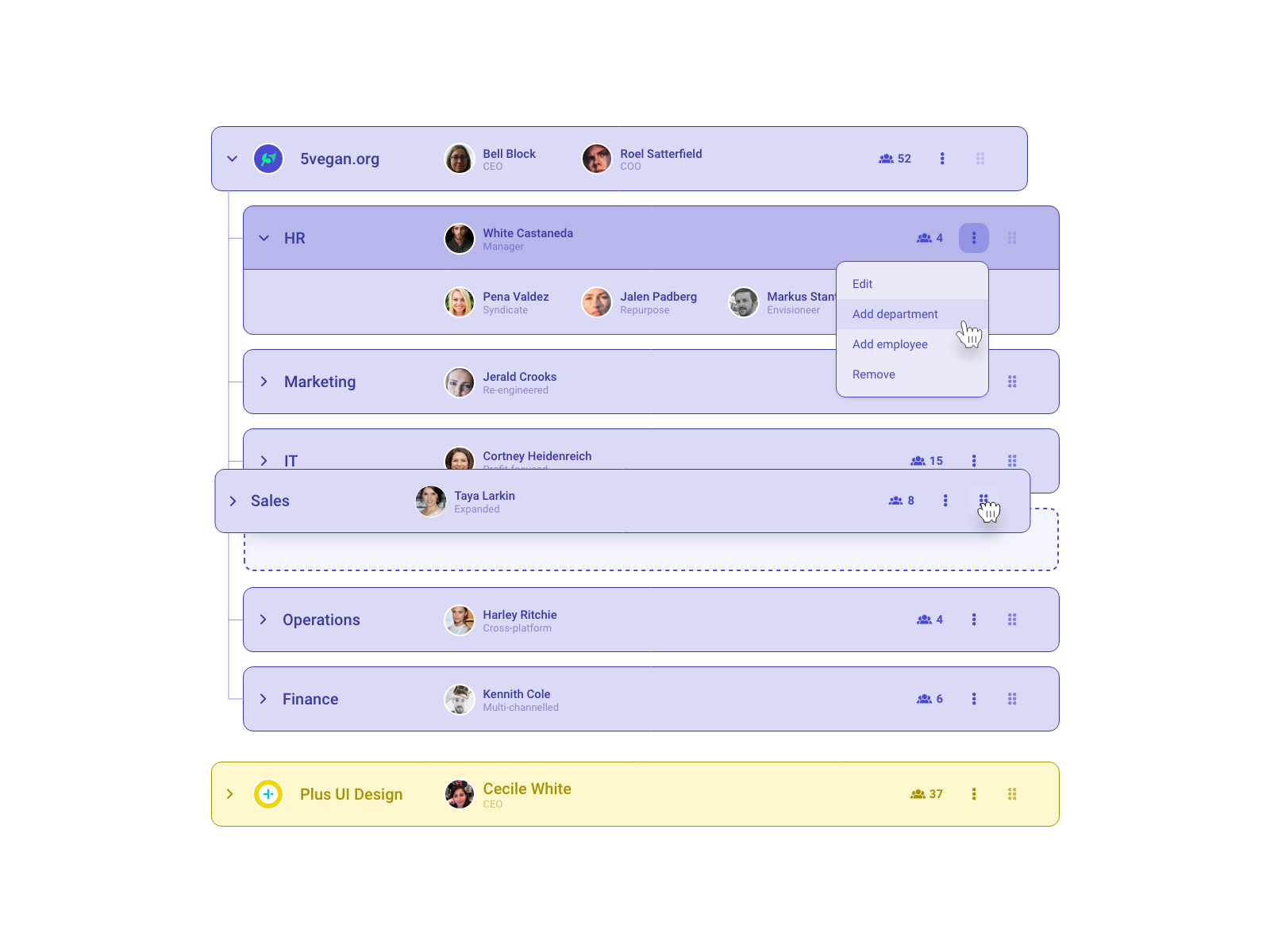 Company structure ui component organizational chart by Eugenio Reloaded ...