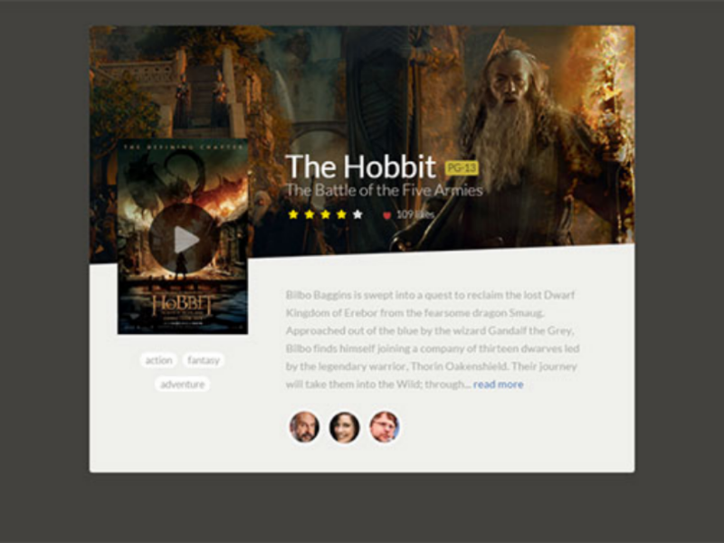 Movie single page by Piyush608 on Dribbble