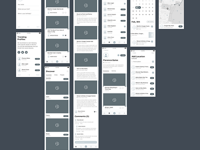 Travel app wireframes by Alexey Tretina on Dribbble