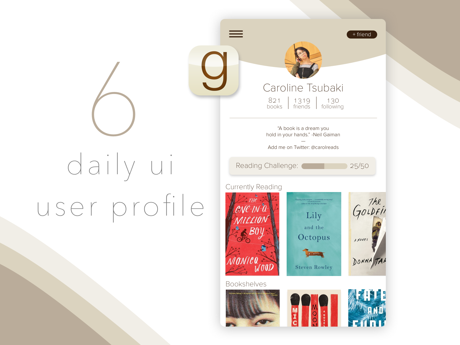 📚Daily Ui 06: User Profile by Ashley Chung on Dribbble