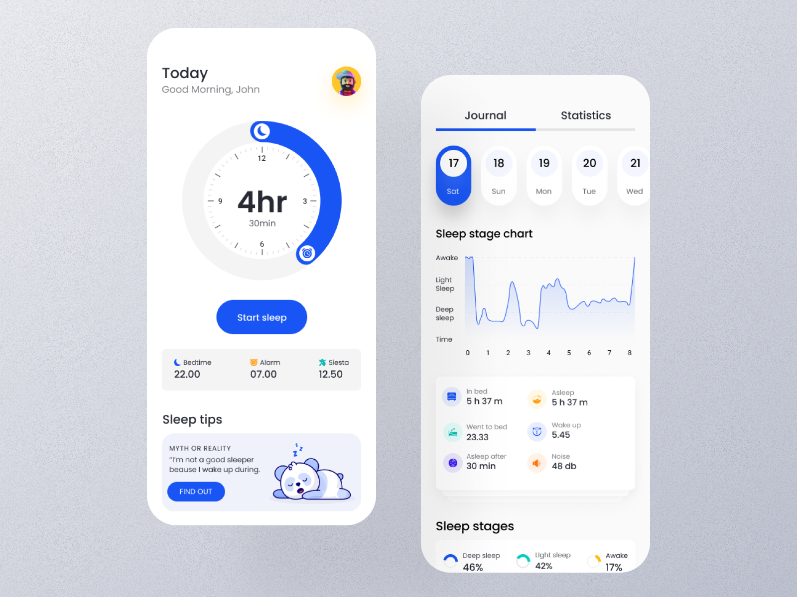 Sleep Tracker App by Kamrul Hasan on Dribbble