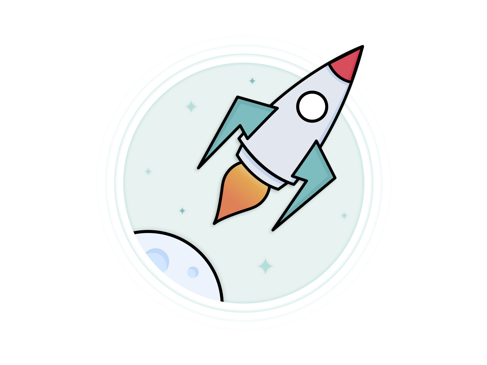 Dribbble Weekly Warm-up Space Badge by Jocelyn Wright Powell on Dribbble