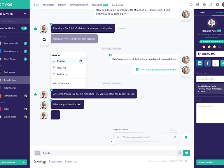 Canvas - Chat Interface by Jon Moore for Innovatemap on Dribbble