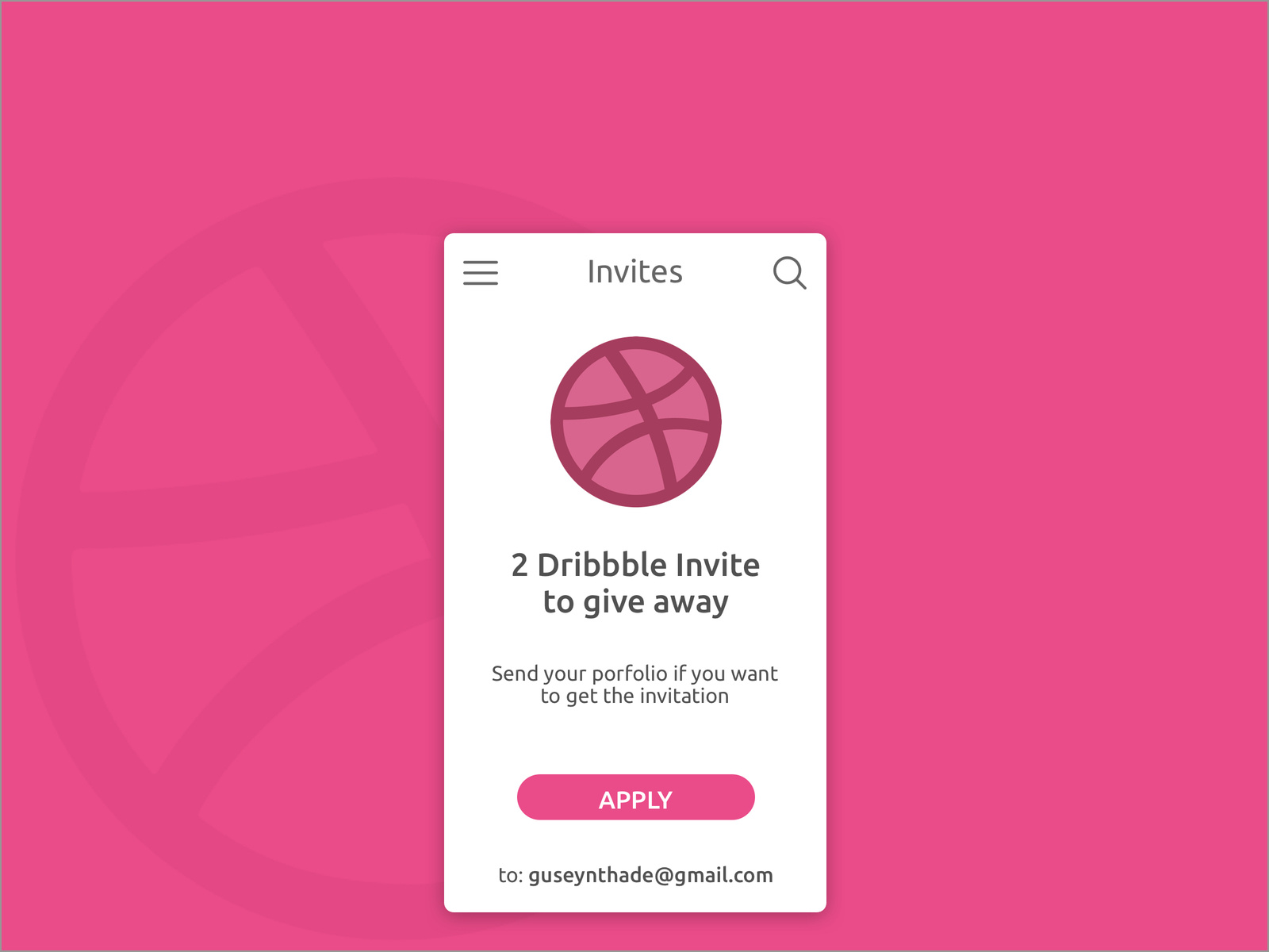 Dribbble İnvite by Elchin Huseynzade on Dribbble