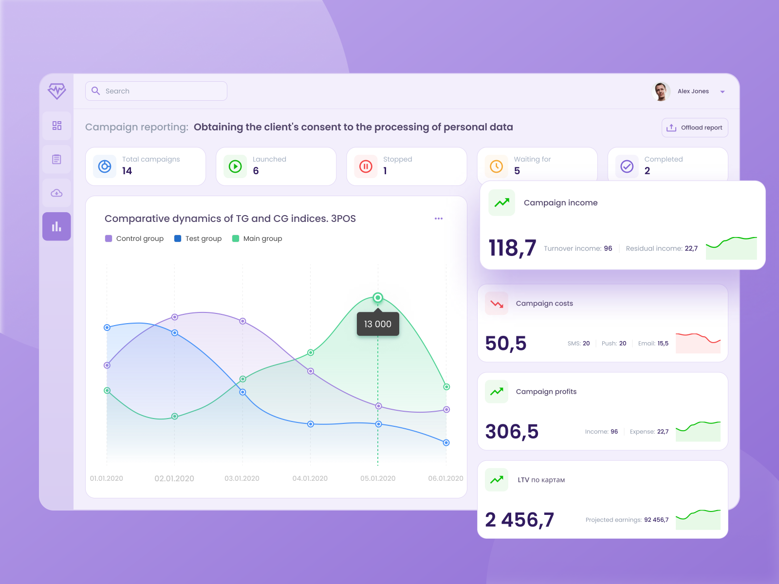 Campaign reporting by Zinkevich Olga on Dribbble