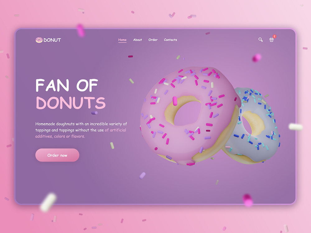 Donut Landing Page by Zinkevich Olga on Dribbble