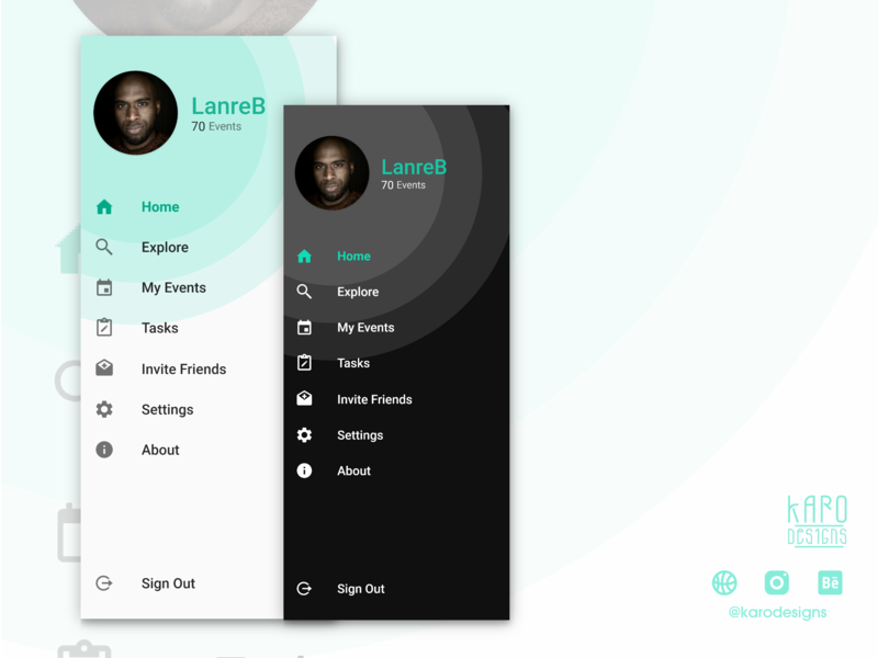 Side Drawer Navigation By Karo Designs On Dribbble
