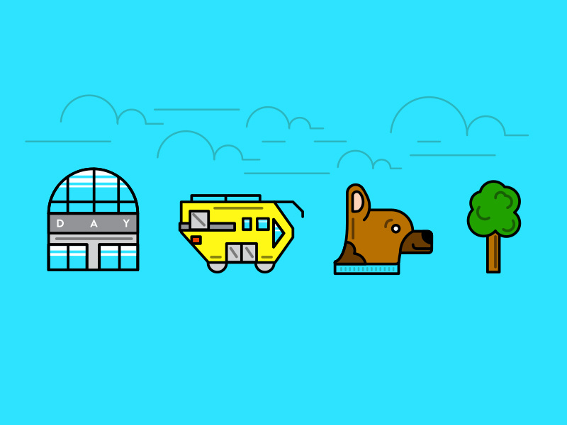 Mini Airport Icons (revised) by Aaron Queener on Dribbble