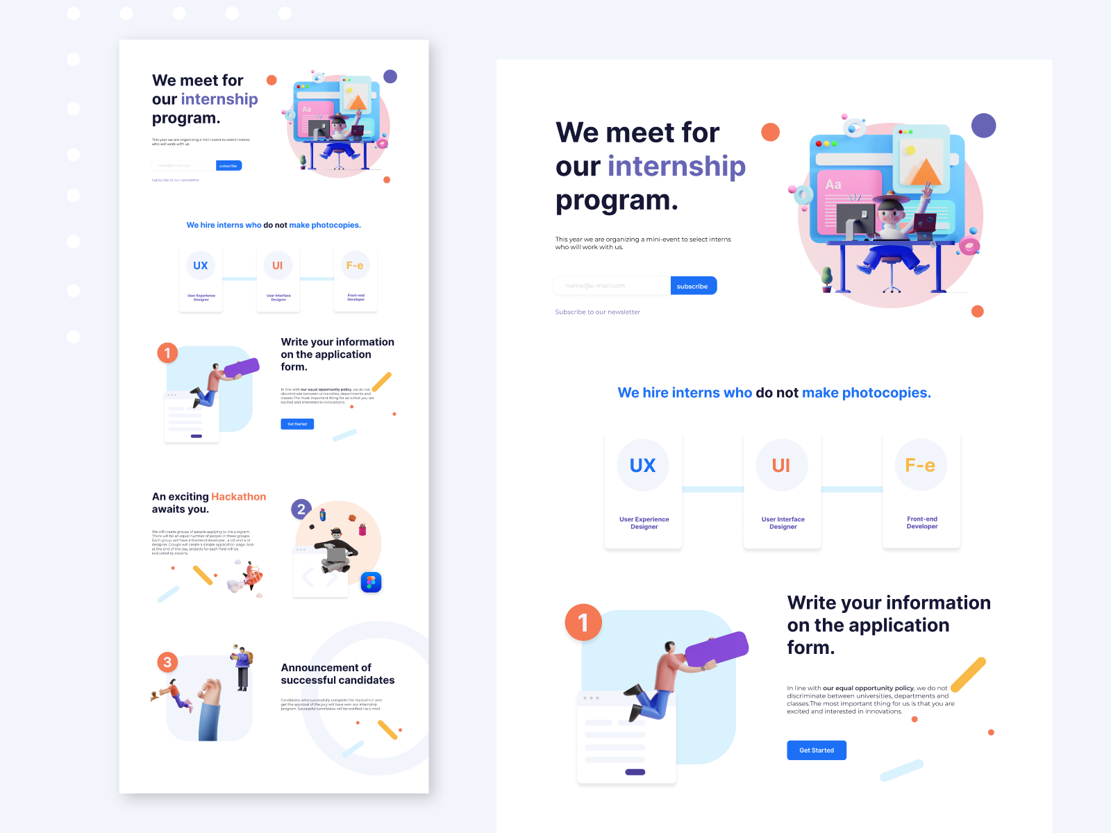 Internship Website by SEFA ARSLAN on Dribbble
