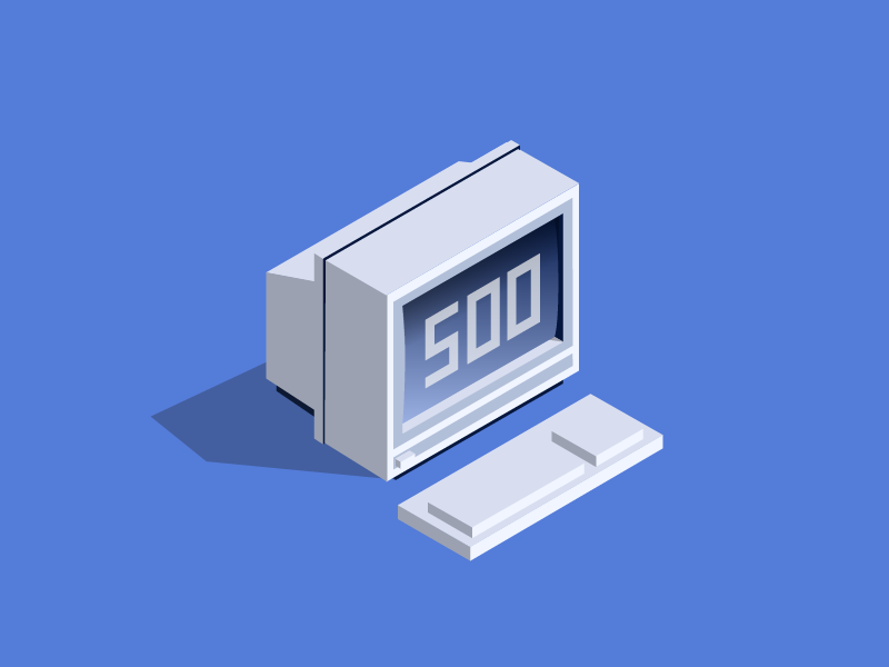 Illustration for an Error 500 page by Yaron Tamuz on Dribbble