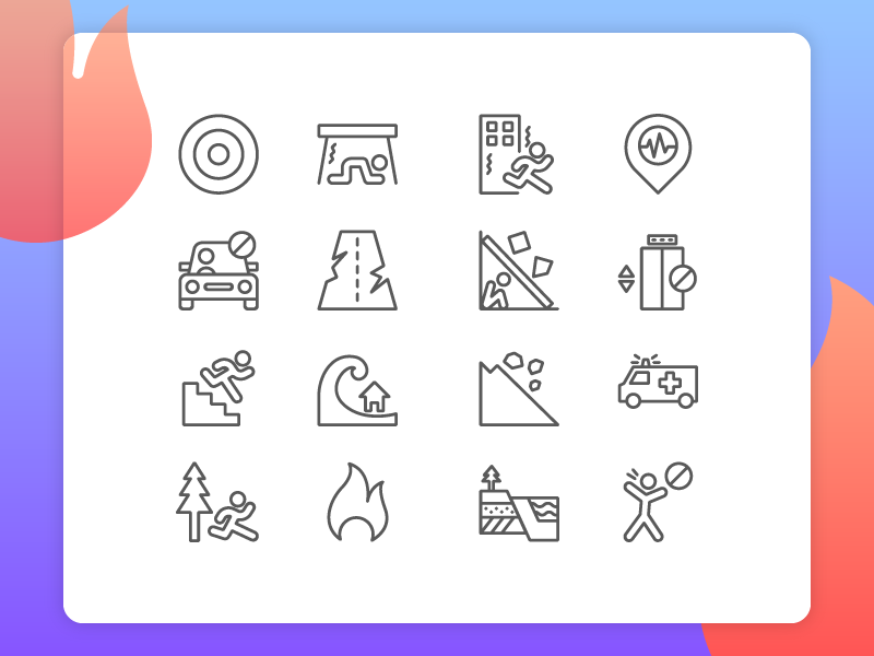 Earthquake Icon Set by Berkah Studio on Dribbble