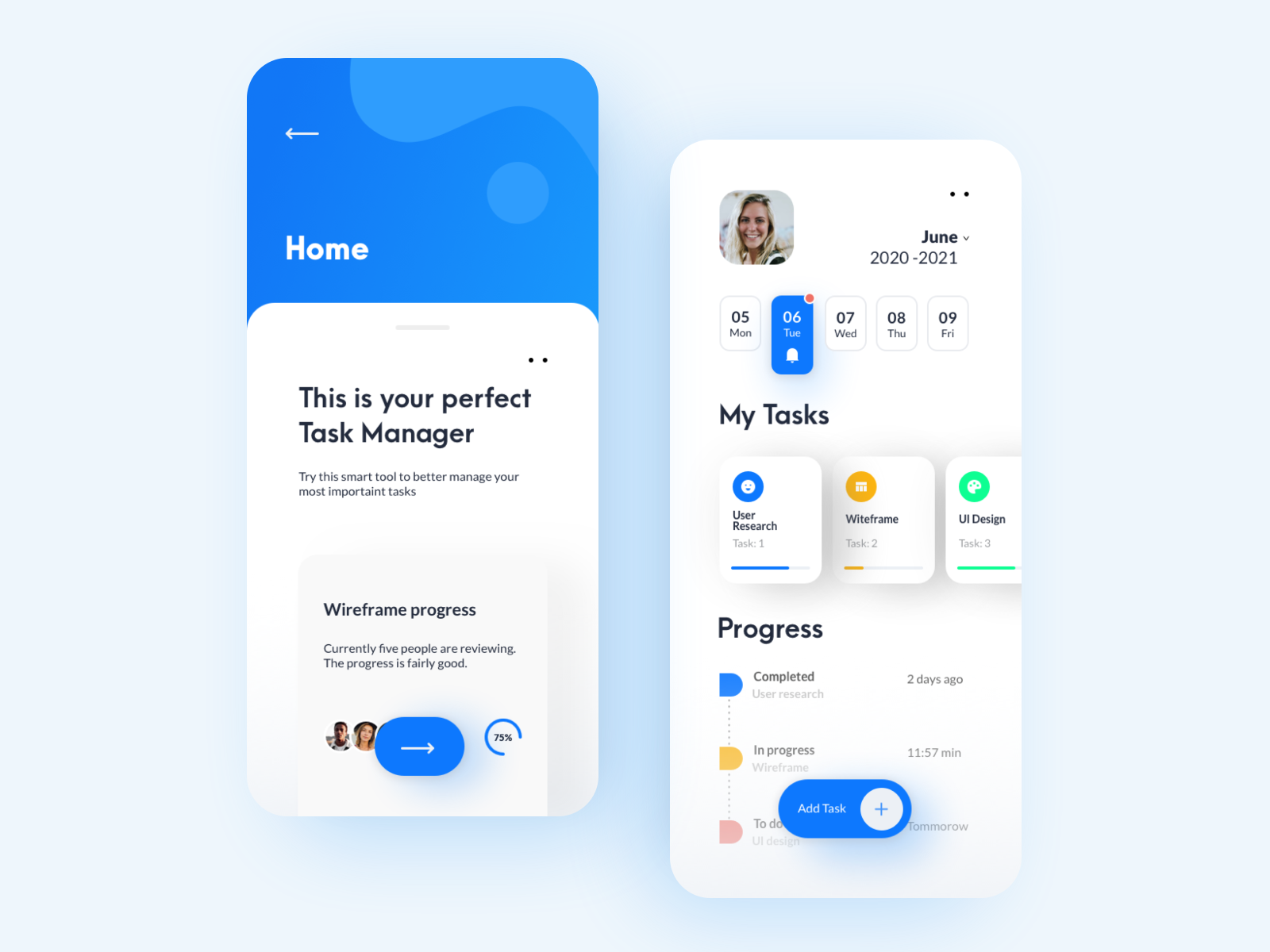Task Manager by Tatiana Trosheva on Dribbble