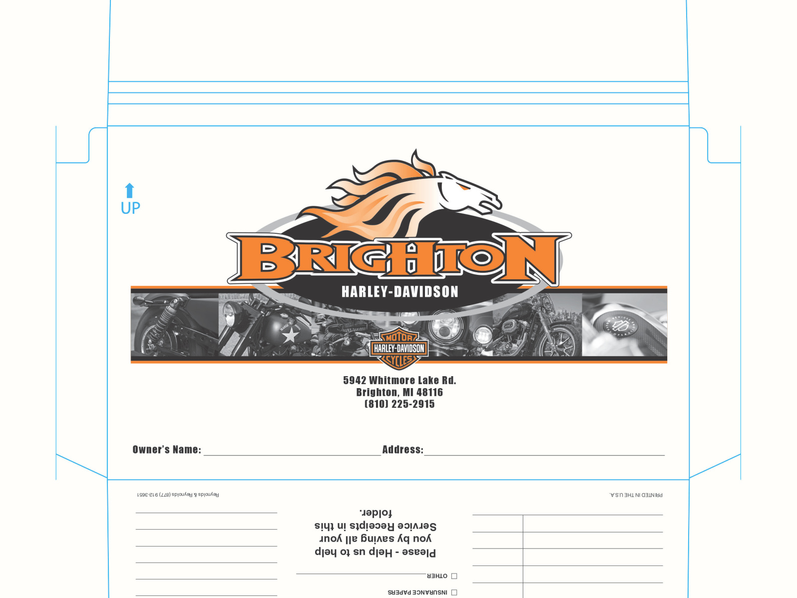 Motorcycle Dealership Document Wallet by Brigid Pontius on Dribbble