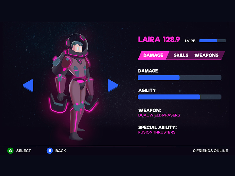 Space Robot Character Selection Screen by Nyle Levi on Dribbble
