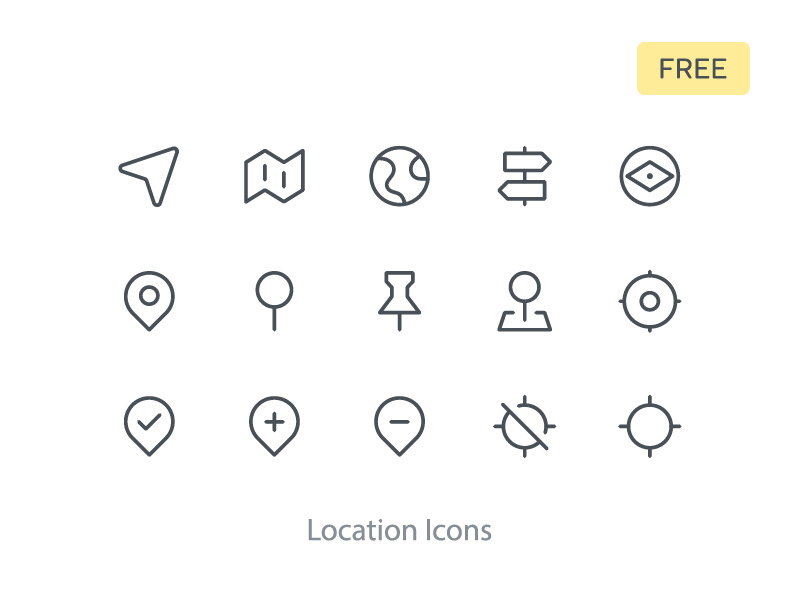 Location Icons Free by Craft Icons on Dribbble