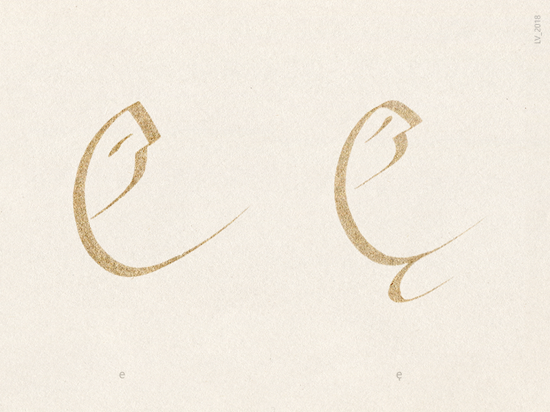 FACES OF LETTERS: E and Ę by Laimute Varkalaite on Dribbble