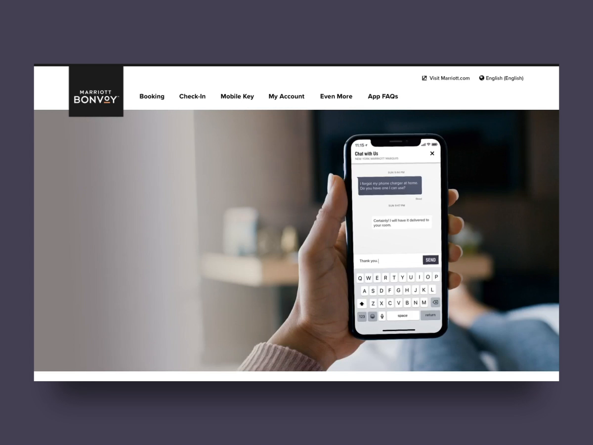 Marriott Bonvoy App Microsite by Michael Robbins on Dribbble