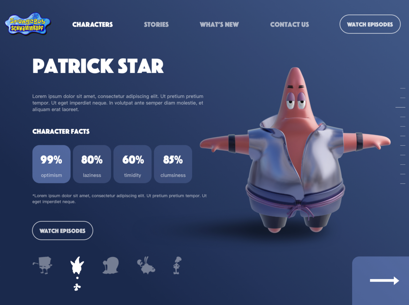 Patrick Star Landing page by Avery Ao on Dribbble