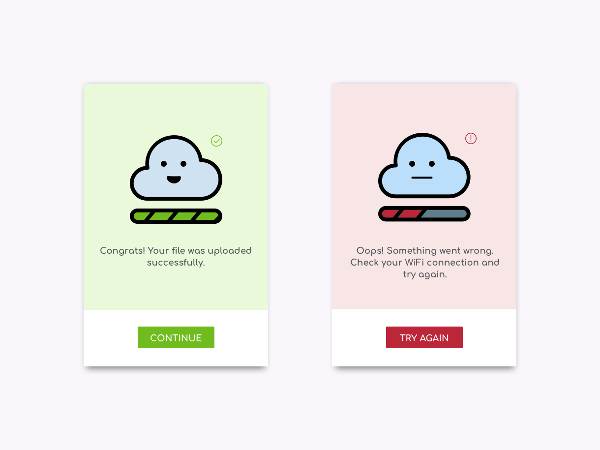 Daily UI 011 - Flash Messages (Success & Failure) by Jenann Pham on ...