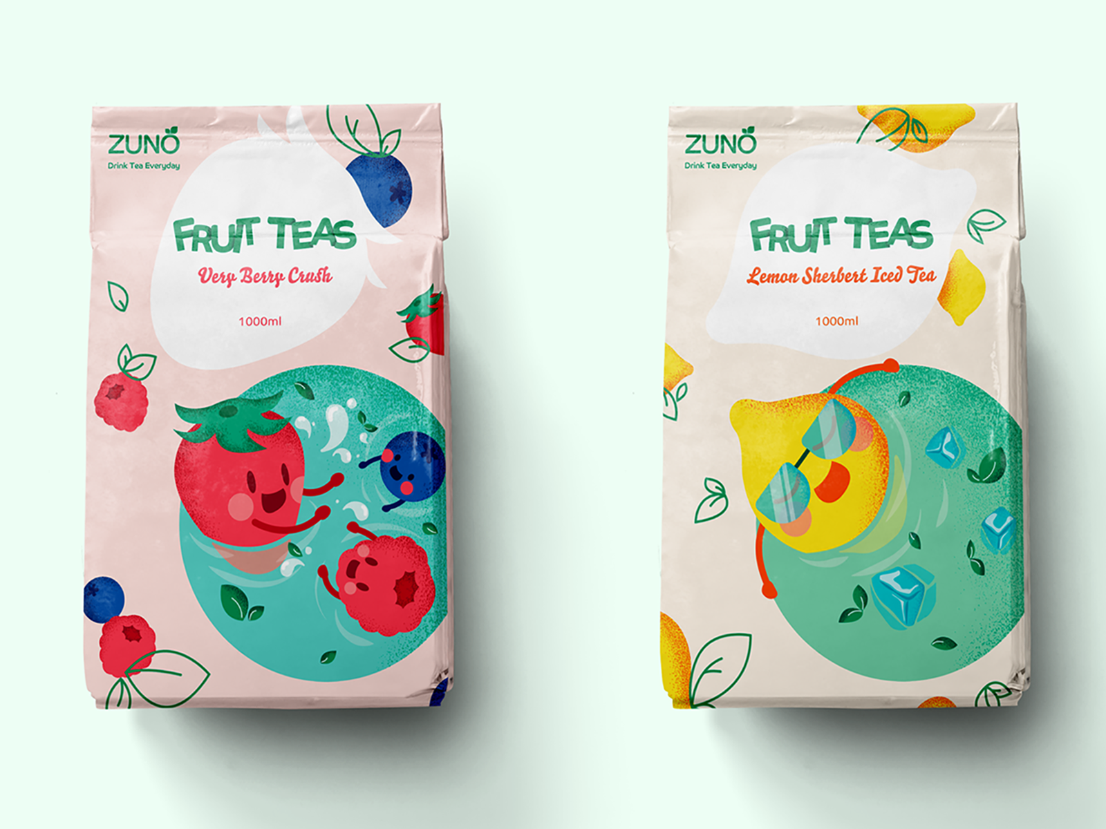 ZUNO Fruit Tea | Packaging Design by Caterina Feng on Dribbble