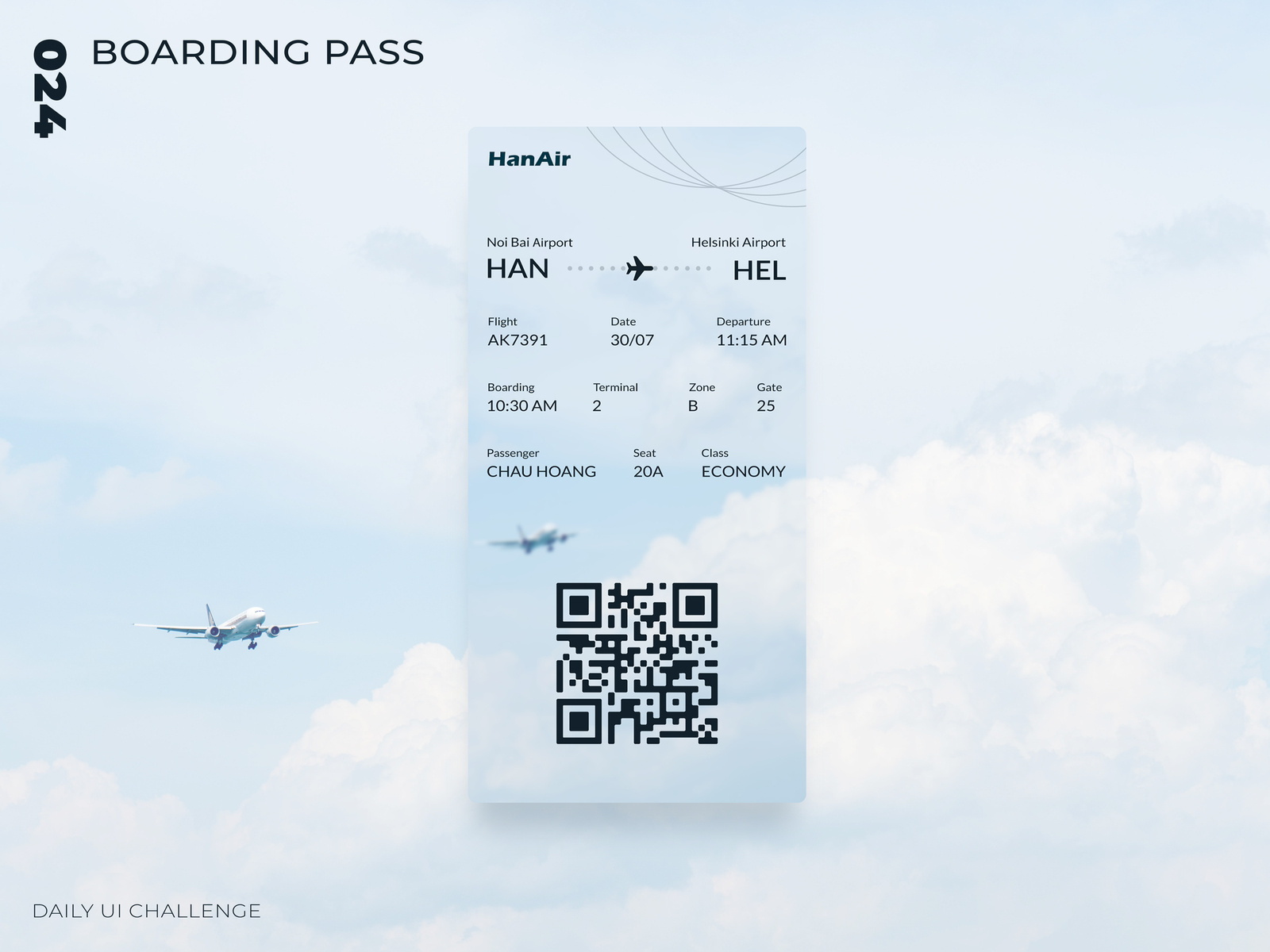 Daily UI Challenge - 024 - Boarding Pass by Chau Hoang on Dribbble