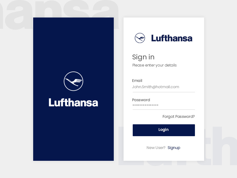 Lufthansa Airlines Mobile App by Mahesh Shaik on Dribbble