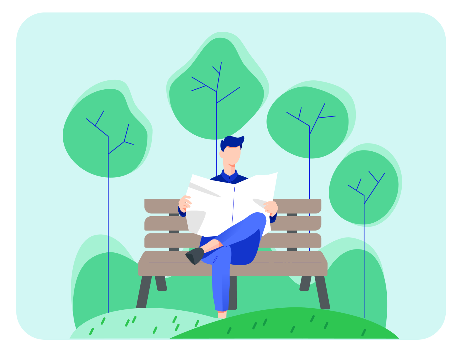 Reading the paper by April on Dribbble