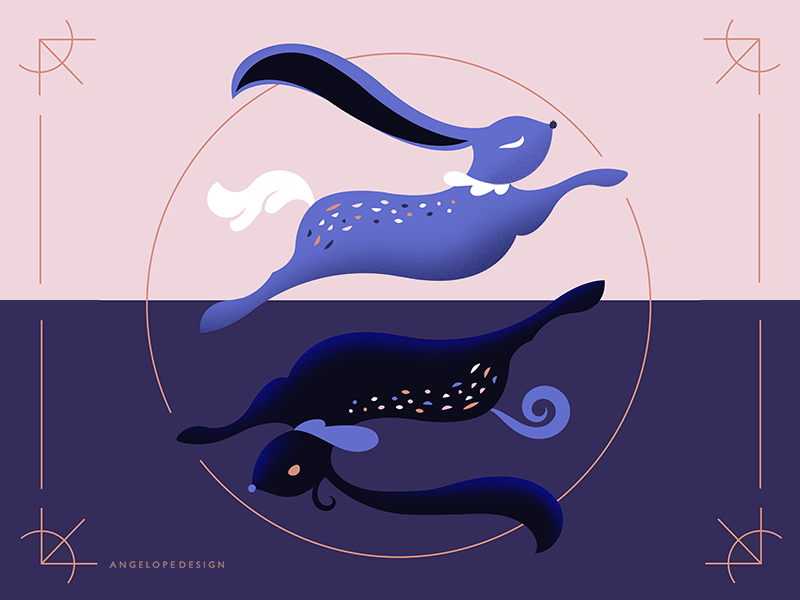 Gemini Rabbit by Angella Watterson on Dribbble