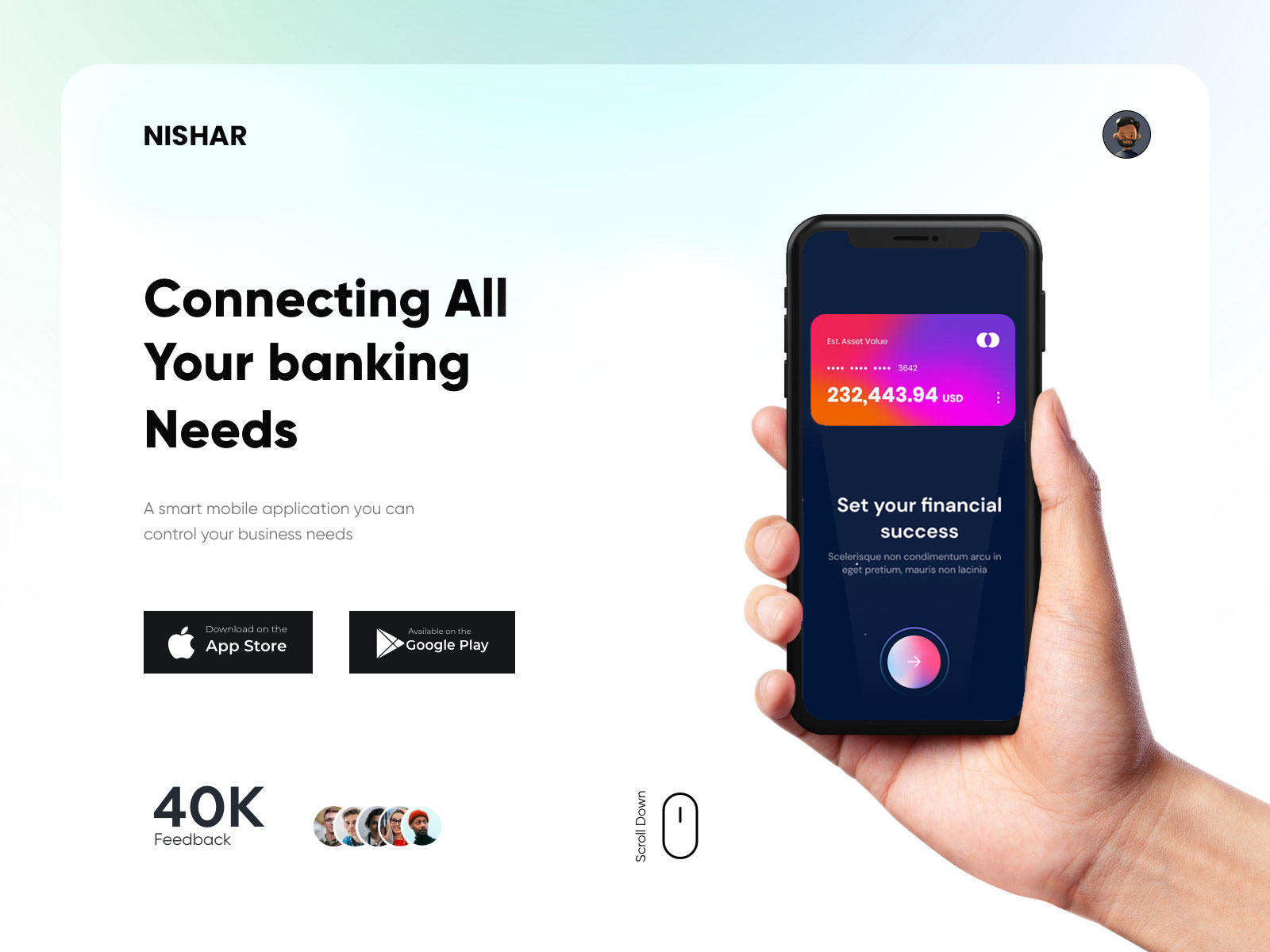 Online Banking Website Header 💳 by Nishar Multani on Dribbble