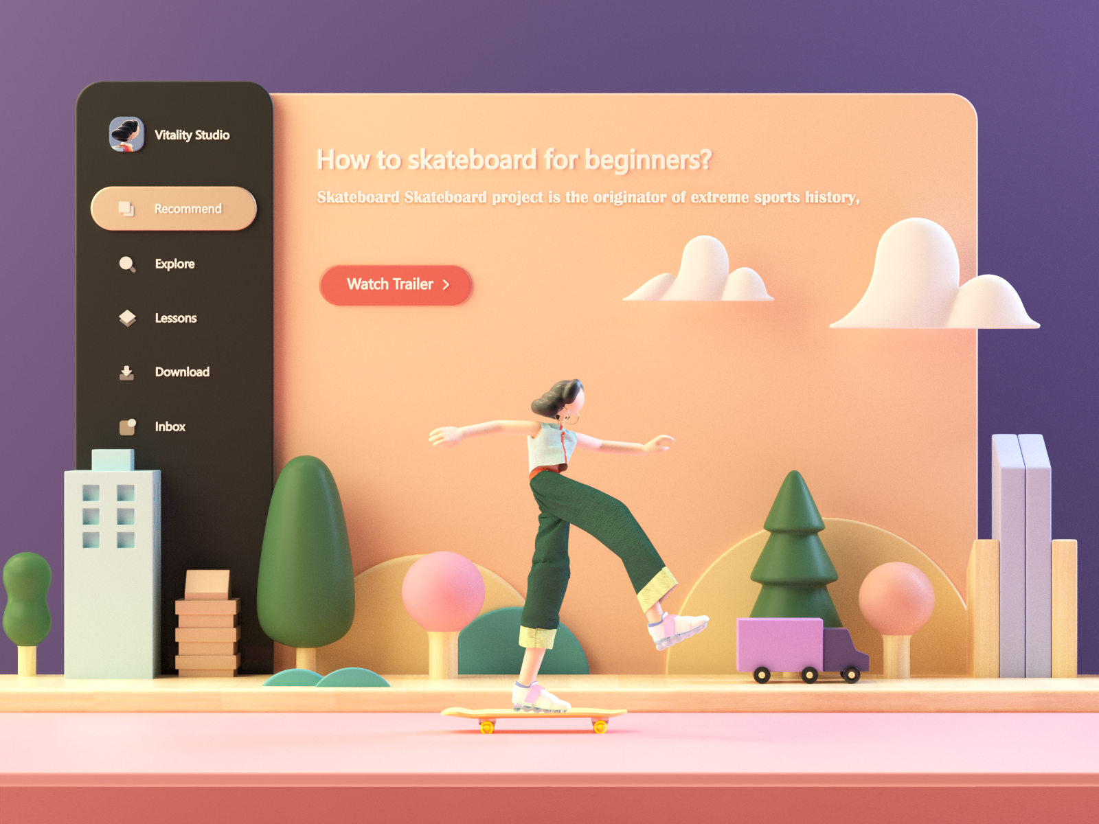 Skate Girl by Vikiiing for Vitality Studio on Dribbble