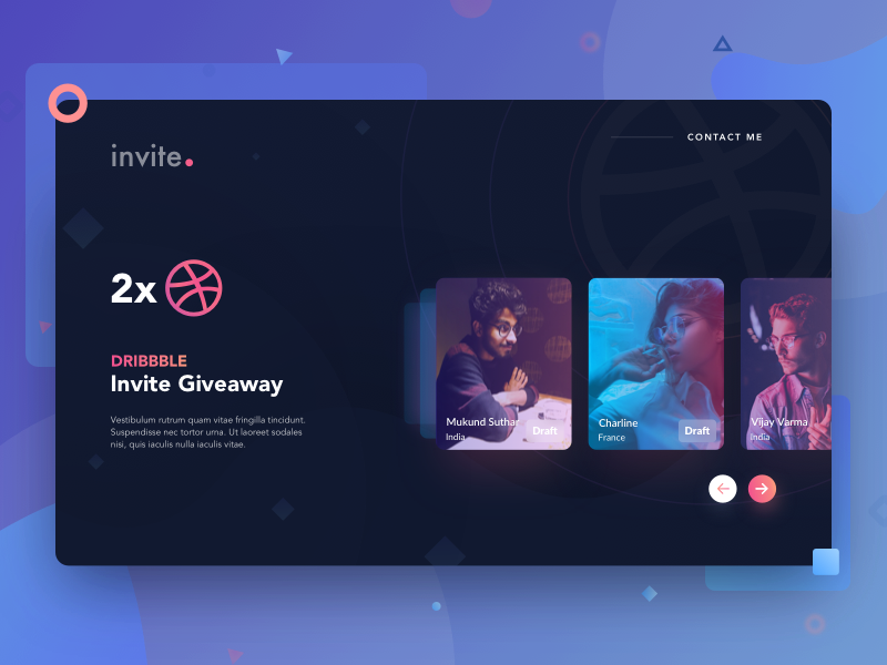 Dribbble Invite by Tribhuvan Suthar on Dribbble