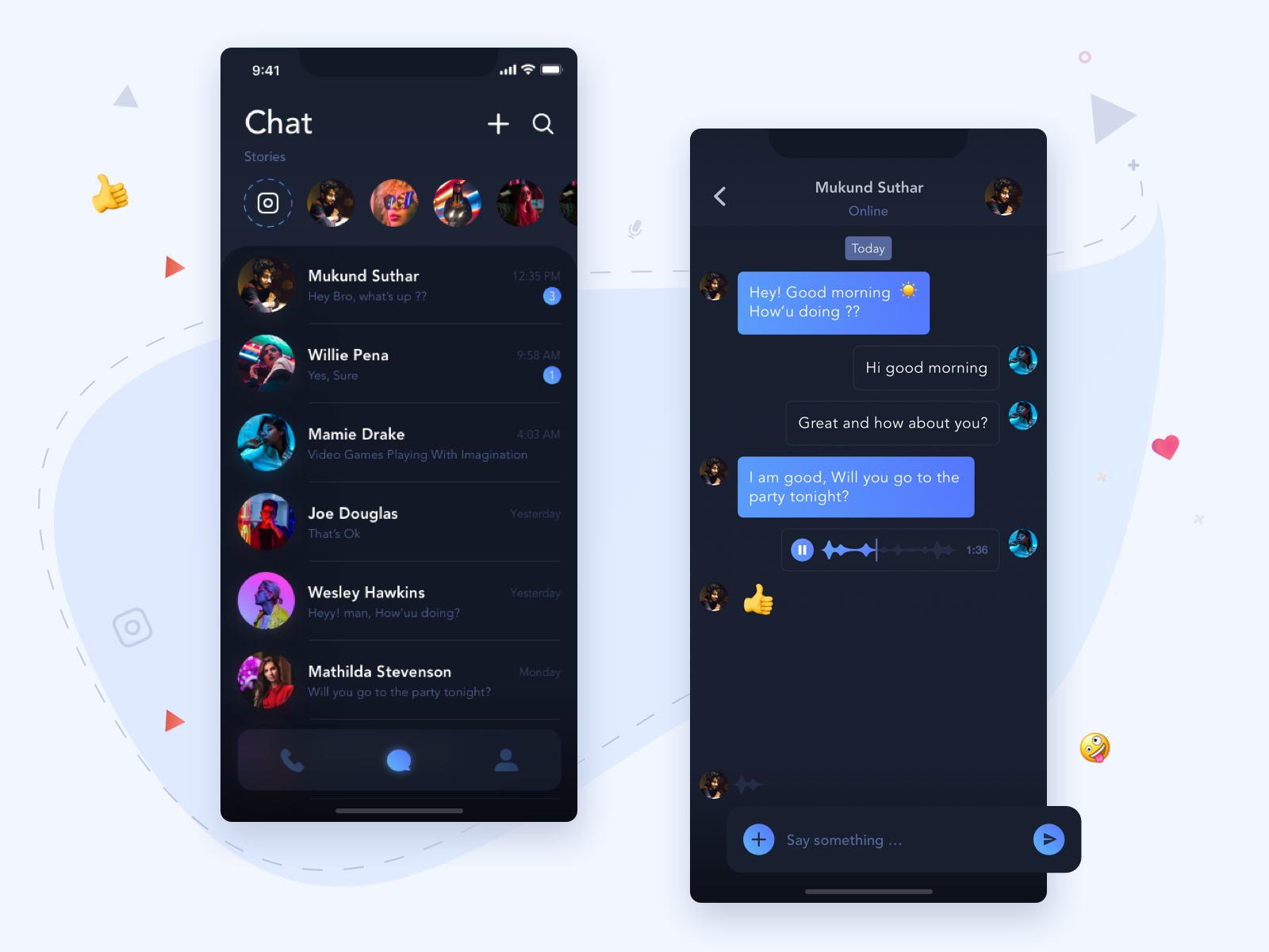 Hi!! Chat App by Tribhuvan Suthar on Dribbble
