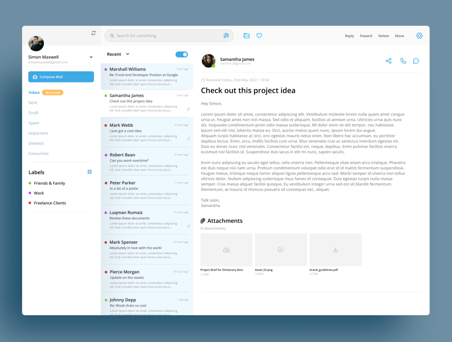 Email Client - Concept UI Design by Hammadh Arquil on Dribbble
