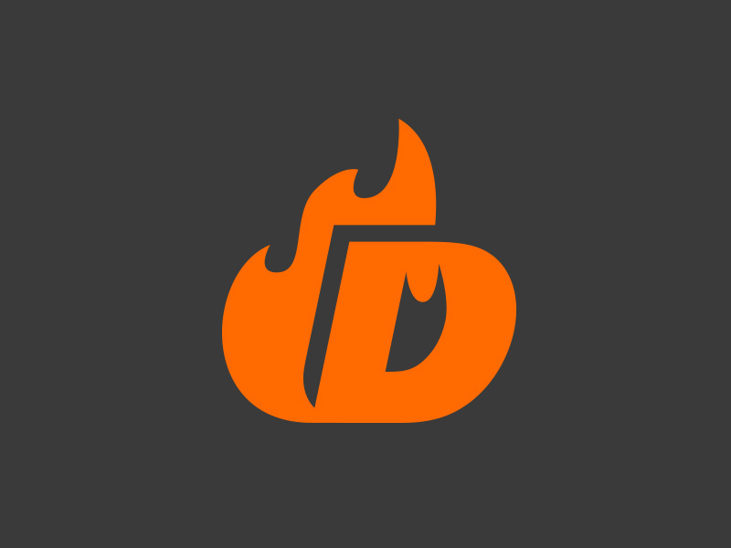 Flaming D by Cam Hoff on Dribbble