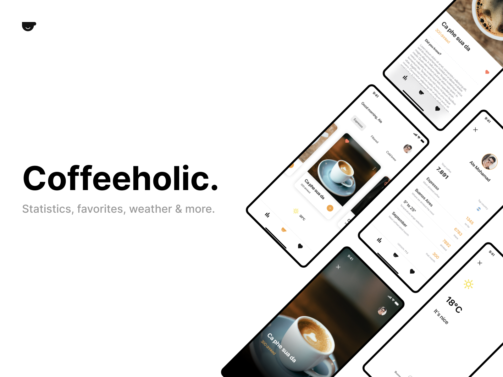 Coffeeholic app by Facu Montanaro on Dribbble