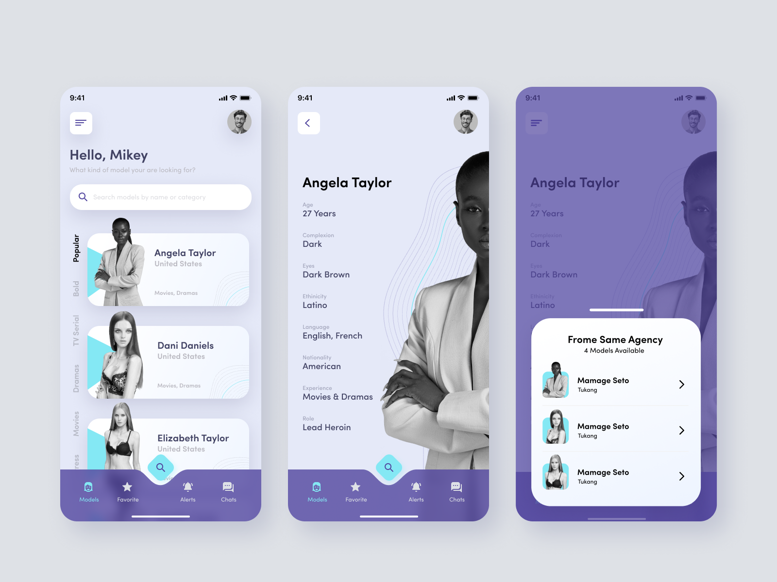 Find A Model - Model Agency Concept App by Mike Taylor for Redwhale on ...