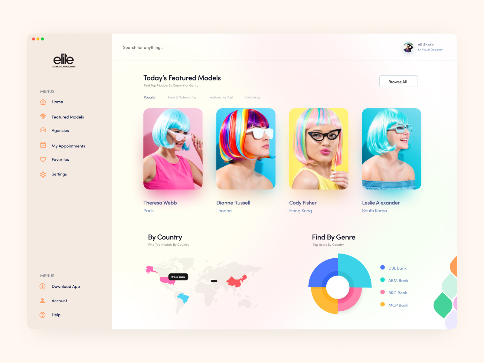 Model Finder Agency Dashboard UI Exploration by Mike Taylor for ...