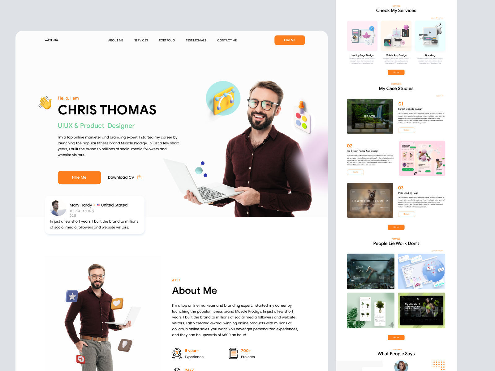 Freelancer Landing Page by Mike Taylor for Landing Page Heaven on Dribbble