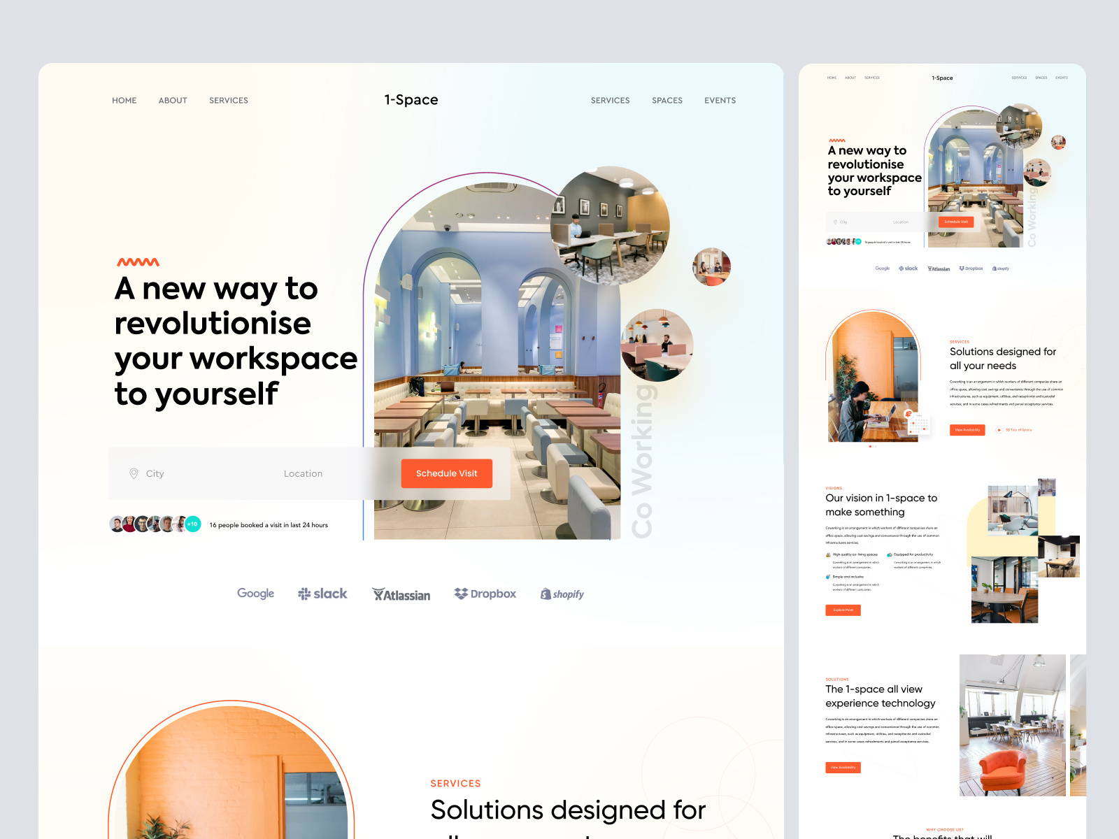 Co-Working Space Landing Page Website Design Exploration by Mike Taylor ...