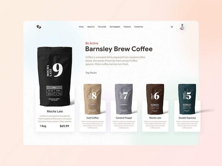 Coffee Shop - Landing Page UI by Mike Taylor for Shopified on Dribbble