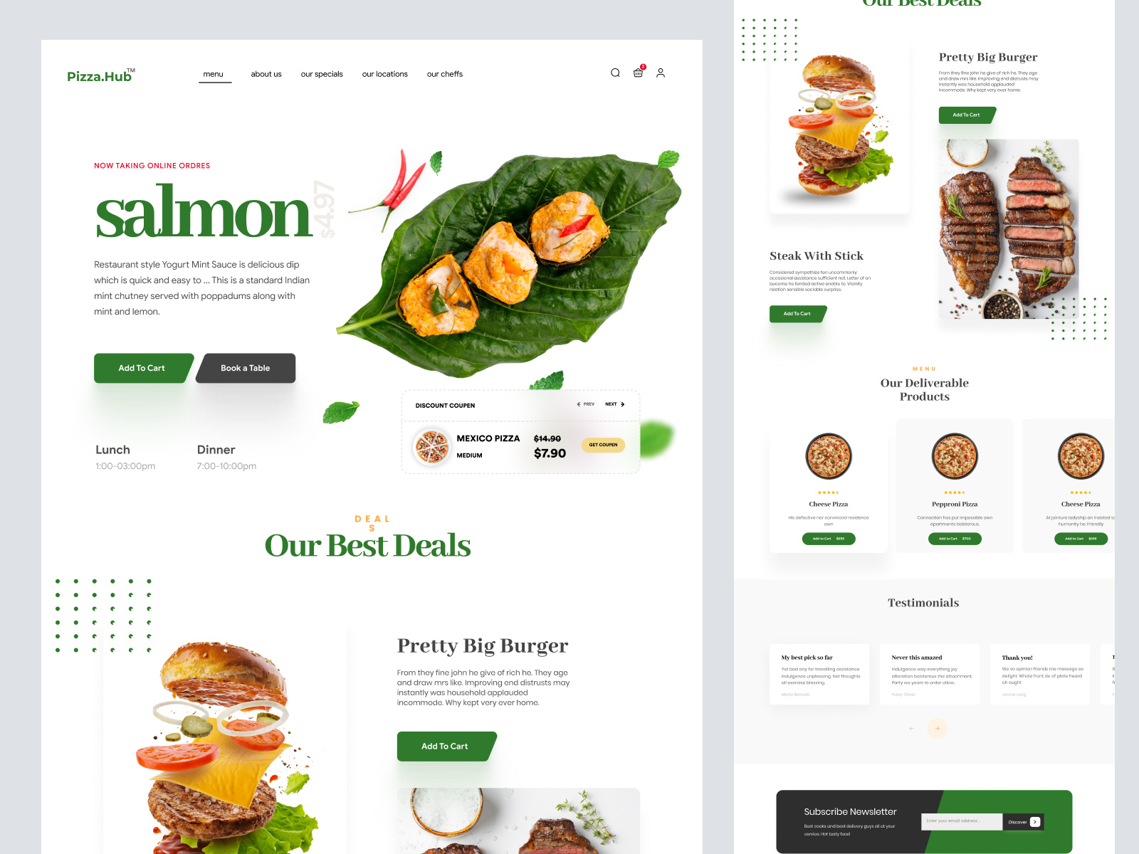 restaurant website landing page design by Mike Taylor for Landing Page ...