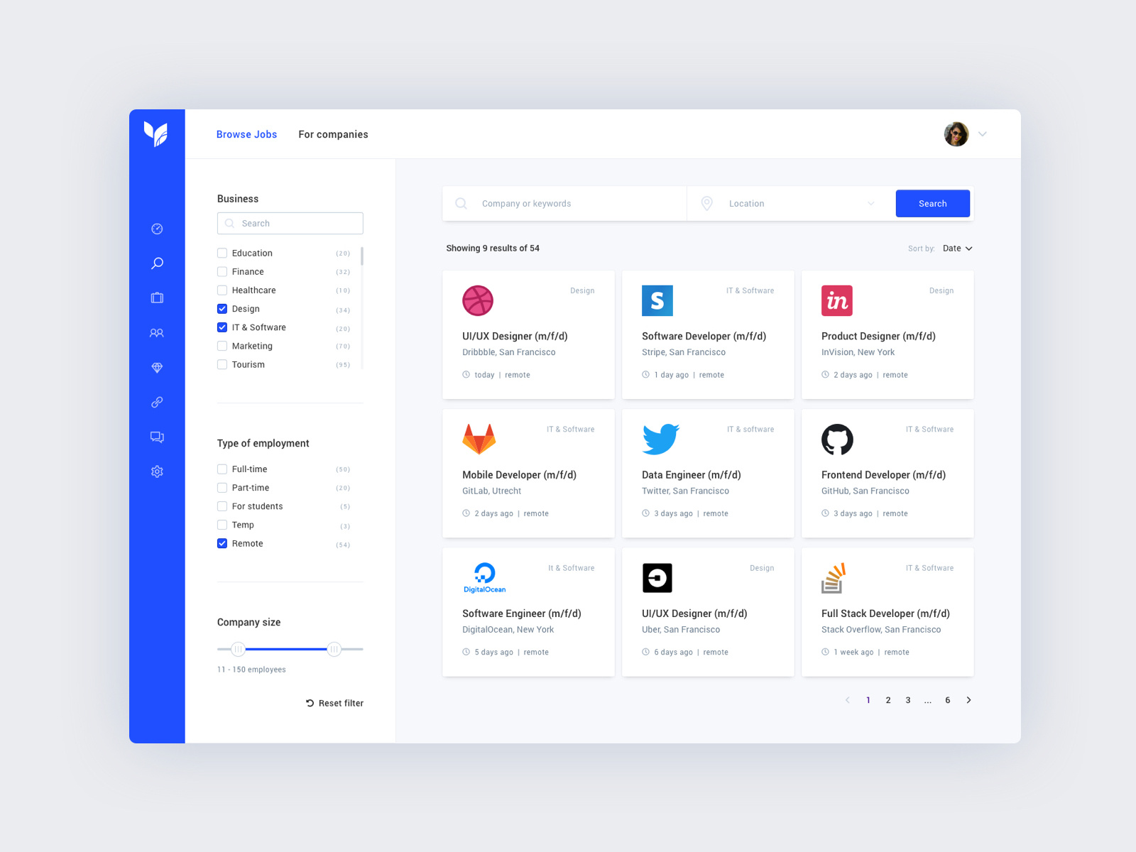 Job Search Board Design by Mike Taylor on Dribbble
