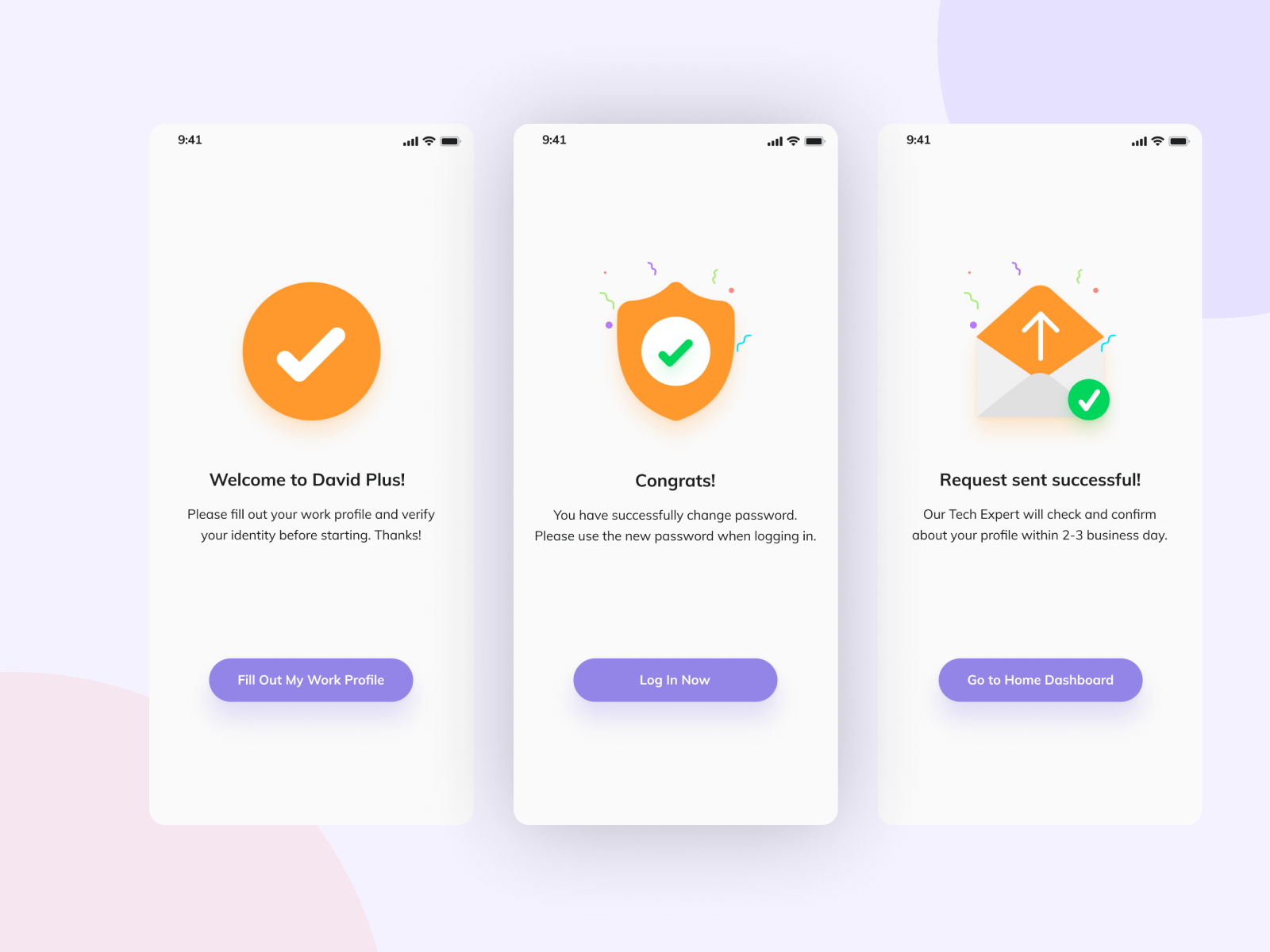 Set of Success Message Screens by AR Shakir on Dribbble Set of Success Message Screens by AR Shakir on Dribbble