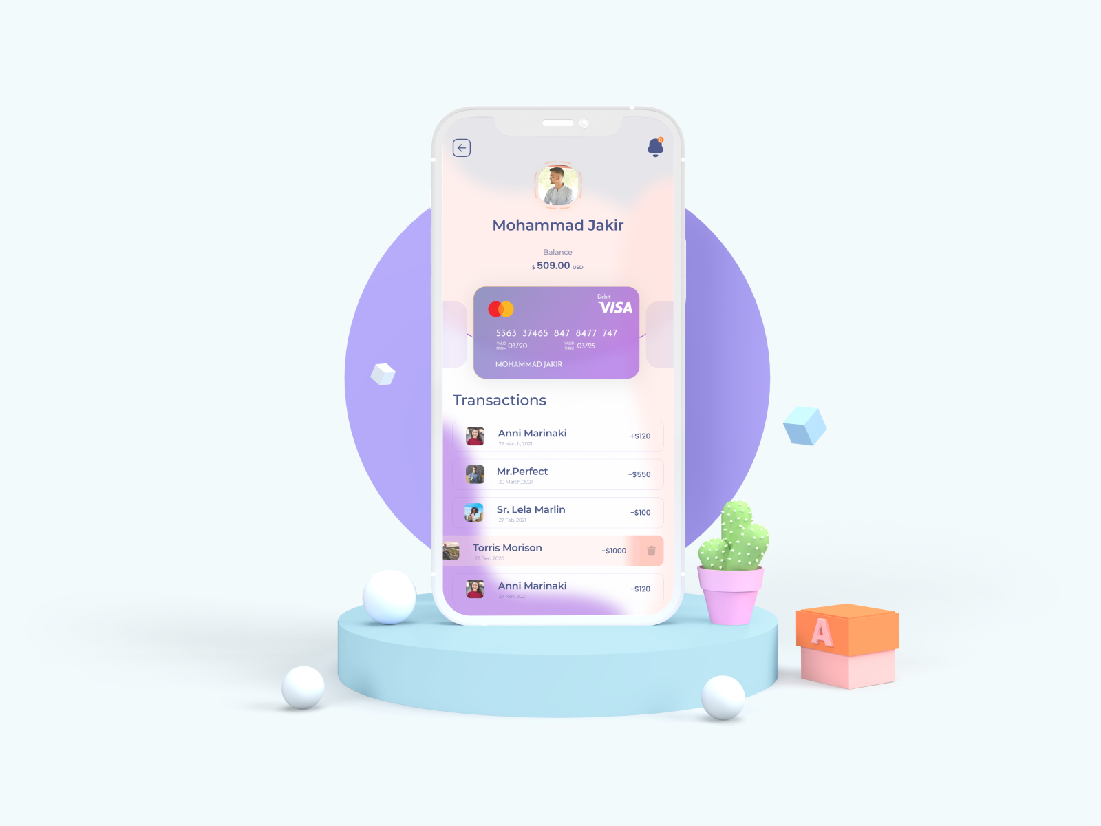 Digital Mobile Banking | Iphone 12 clay mockup by Mohammad Jakir on ...