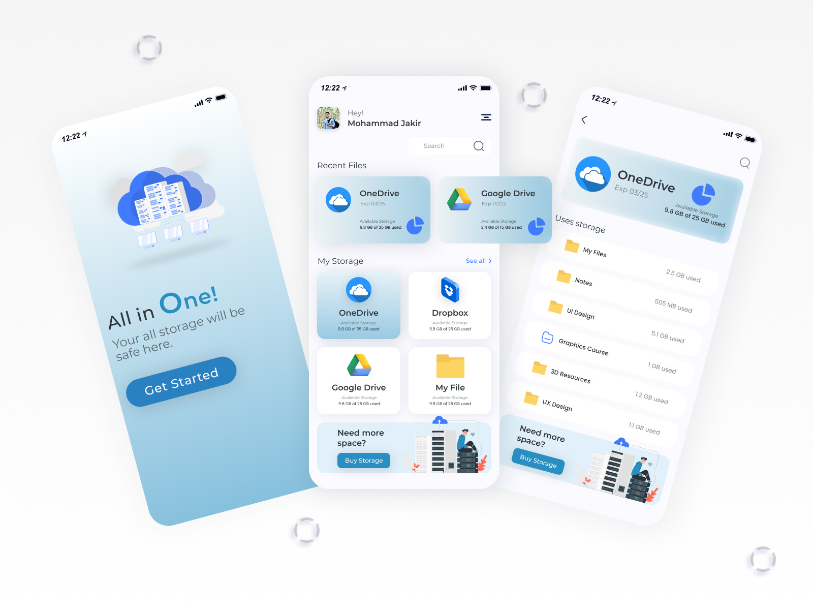 Storage Manager mobile UI design by Mohammad Jakir on Dribbble