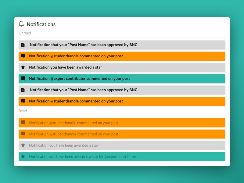 Notifications for a children's website V2 by Bannahhain on Dribbble