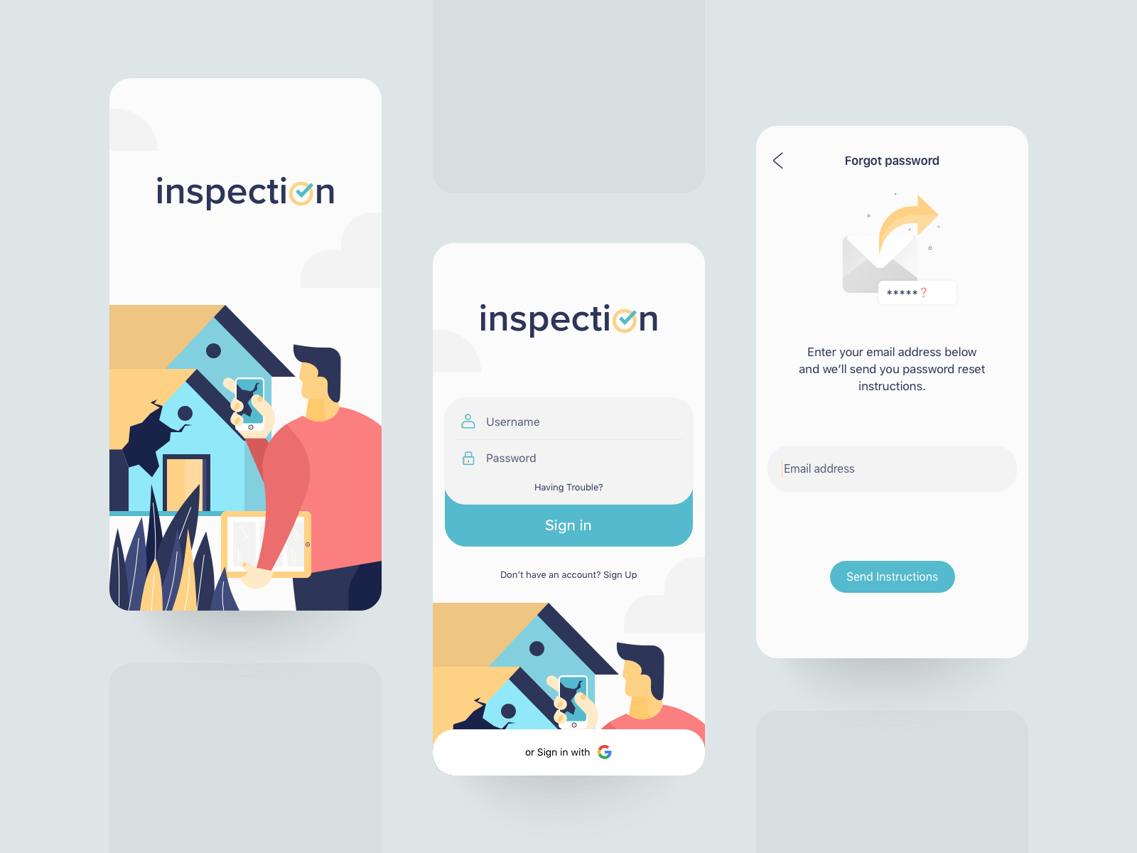 Inspection app SignIn UI by Ullas Sebastian on Dribbble