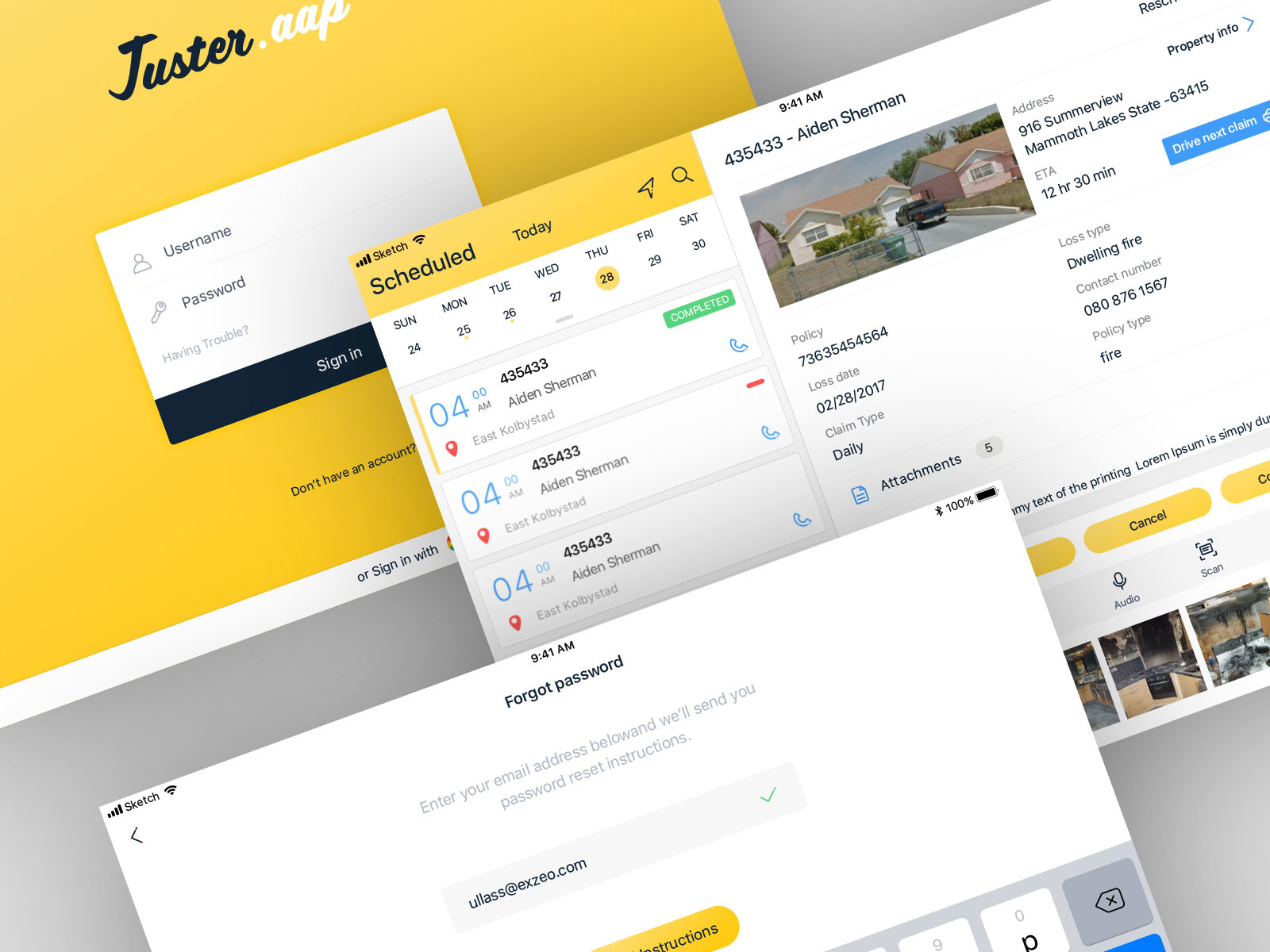 Juster iPad GUI by Ullas Sebastian for Exzeo on Dribbble