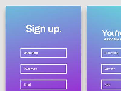 Daily UI Challenge #001 - Sign Up by Neil Italia on Dribbble